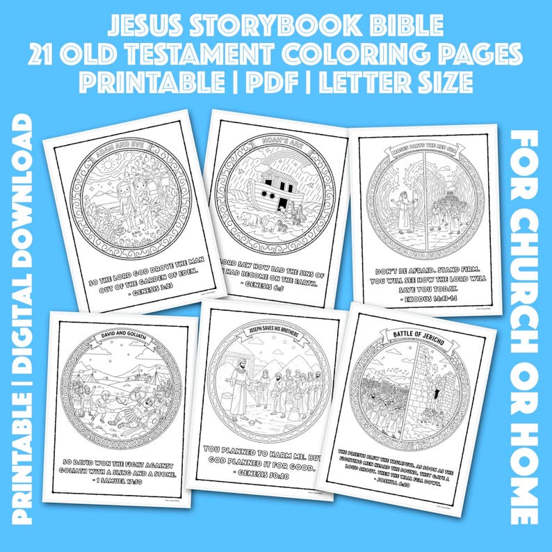 Jesus Storybook Bible Old Testament Coloring Book, 21 Coloring Pages ...