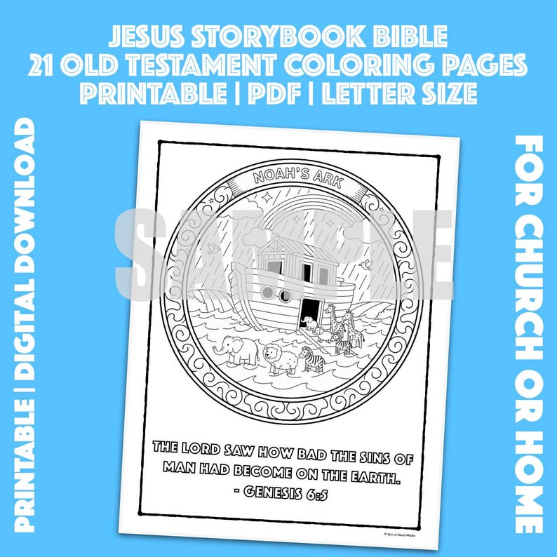 Jesus Storybook Bible Old Testament Coloring Book, 21 Coloring Pages ...