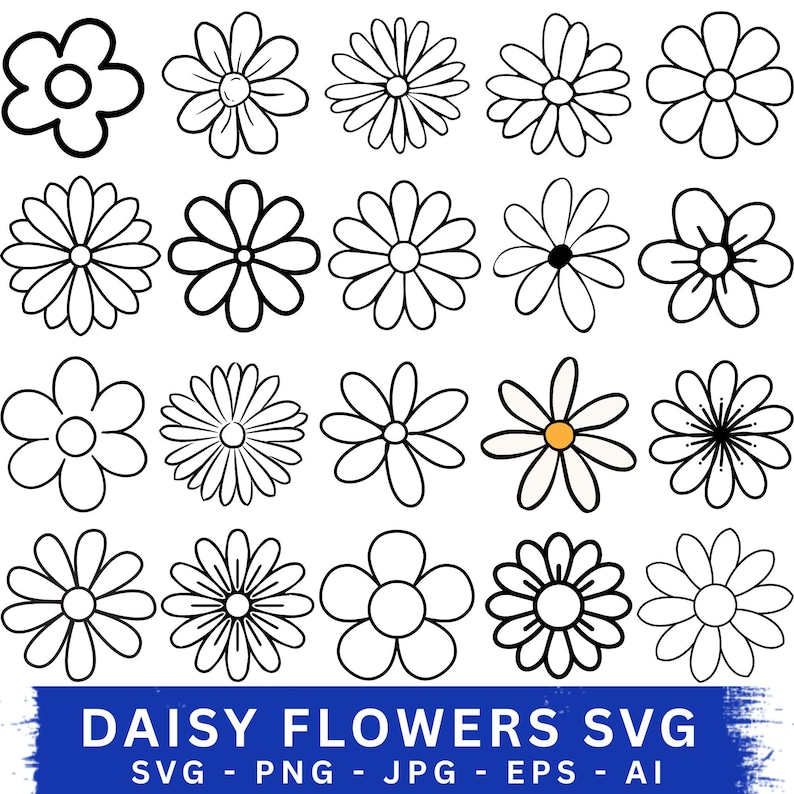 Daisy SVG Bundle: Blumenschnitt Dateien für Cricut (Digitaler Download ...