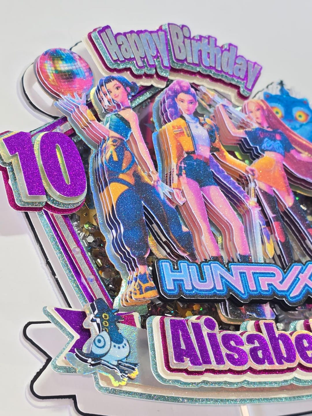 Personalized 3D Glitter Cartoon Cake Toppers for Children's Birthdays ...