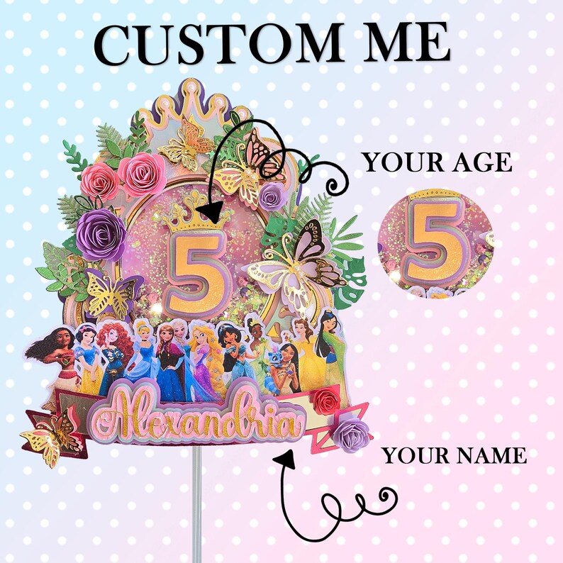 Personalized 3D Glitter Cartoon Cake Toppers for Children's Birthdays ...
