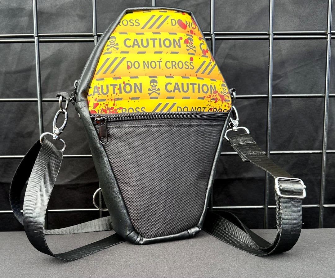 Crime Scene Coffin Crossbody Bag / Backpack – Caution Tape Horror Purse ...