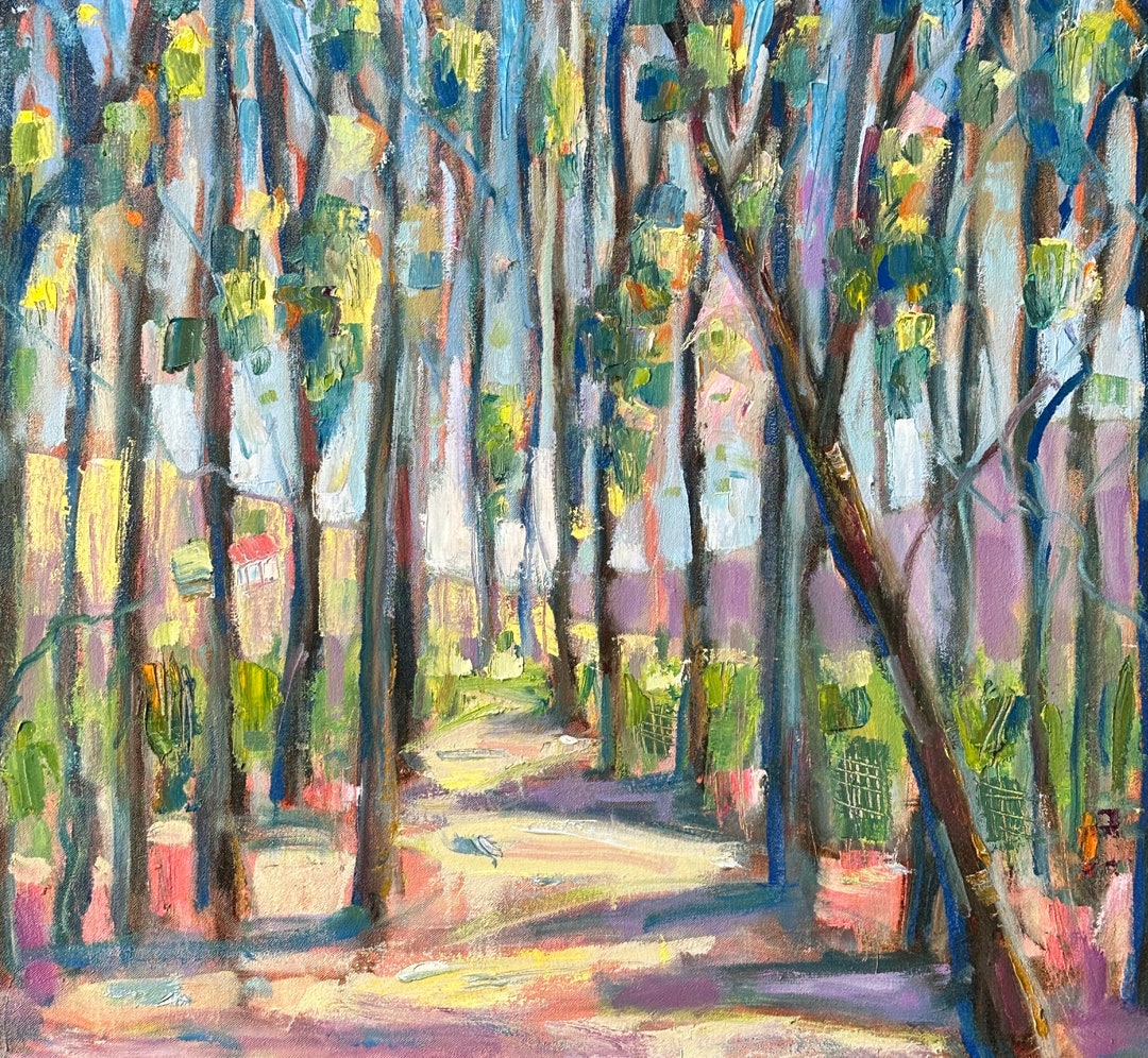 California Original Oil Painting Expressionist Trees Hartman - Etsy