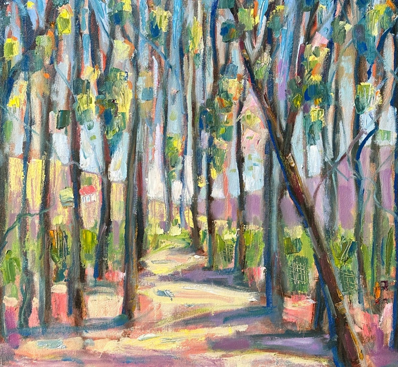 California Original Oil Painting Expressionist Trees Hartman - Etsy