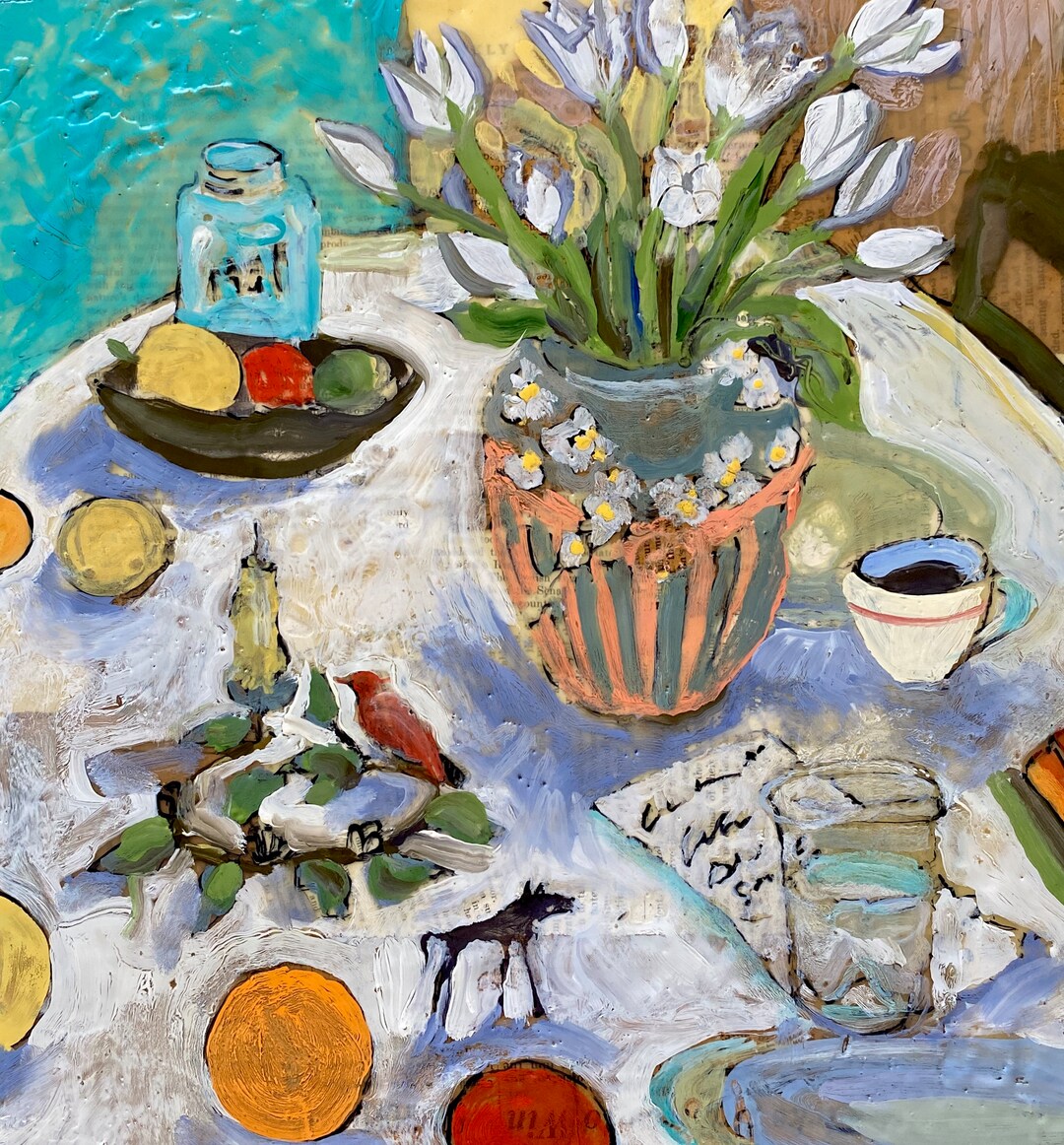 Encaustic Painting Original Tulips Wall Decor Oil - Etsy