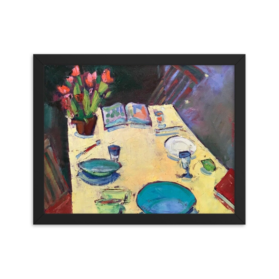Framed Wall Decor Table Still Life Expressionist Hartman - Etsy