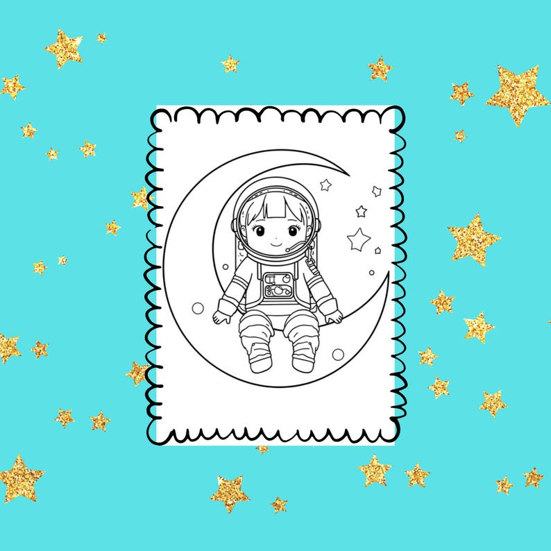 Space Adventure Coloring Pages for Kids PDF – 20 Cute Astronaut, Rocket ...