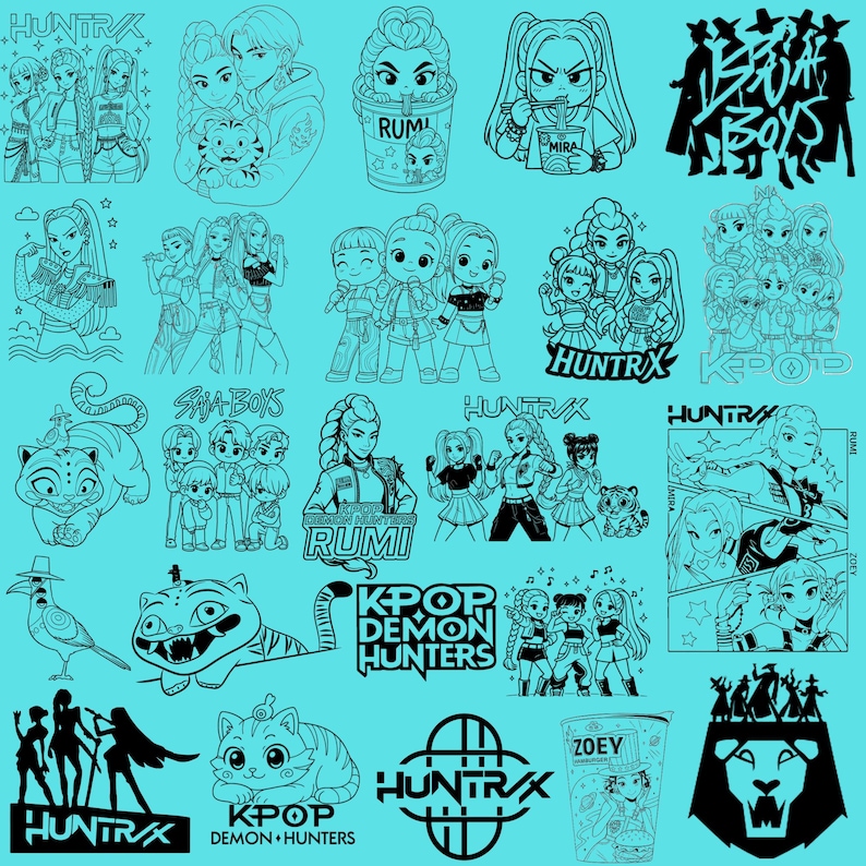 Kpop Demon Hunter SVG Bundle, Saja Boy & Huntrix Svg, Demon Hunters ...