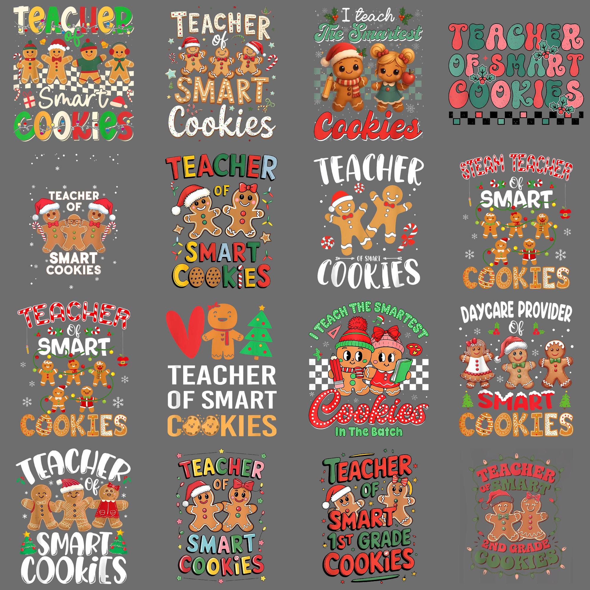 Teacher of Smart Cookies PNG Funny Xmas Gingerbread Teacher Holiday ...