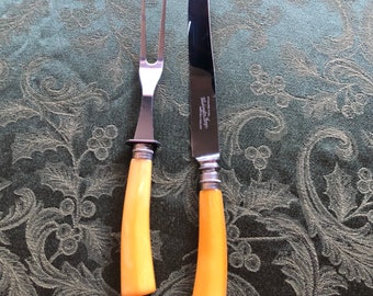 Butterscotch Bakelite Carving Set - Etsy