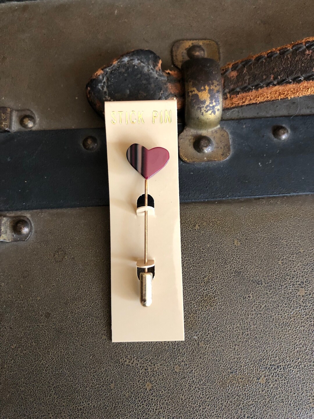 Vintage New Layered Lucite Heart Stickpin ~ Heart Shaped Lucite Stick ...