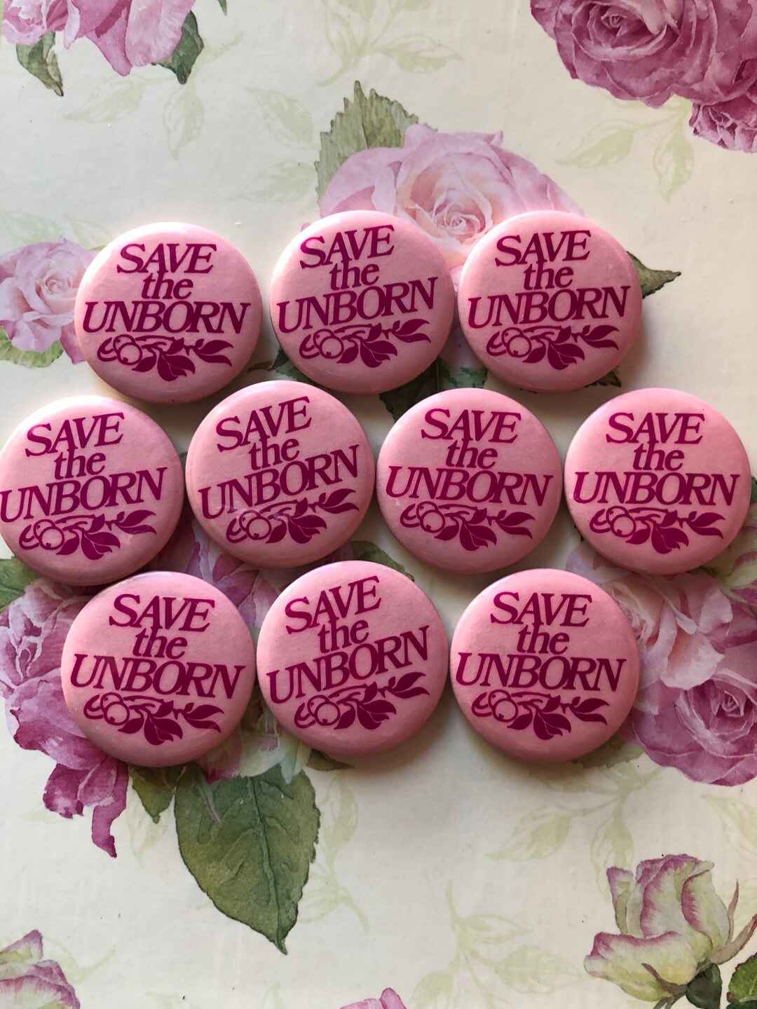 Vintage 1980's Pro Life Pin Button That Says "save the Unborn ...
