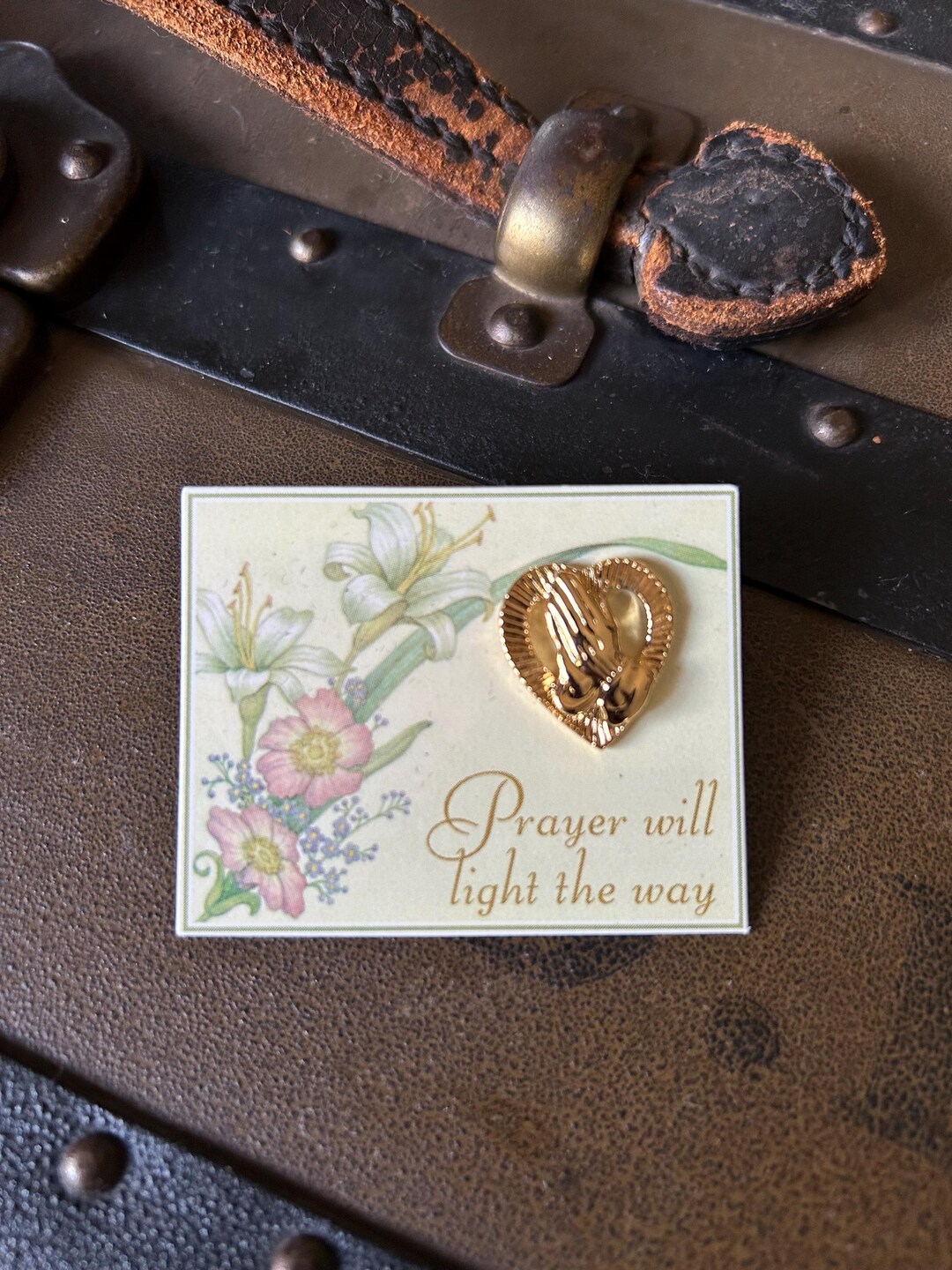 New Vintage Heart Prayer Sentiment Tac Pin ~ Religious Pin on the ...