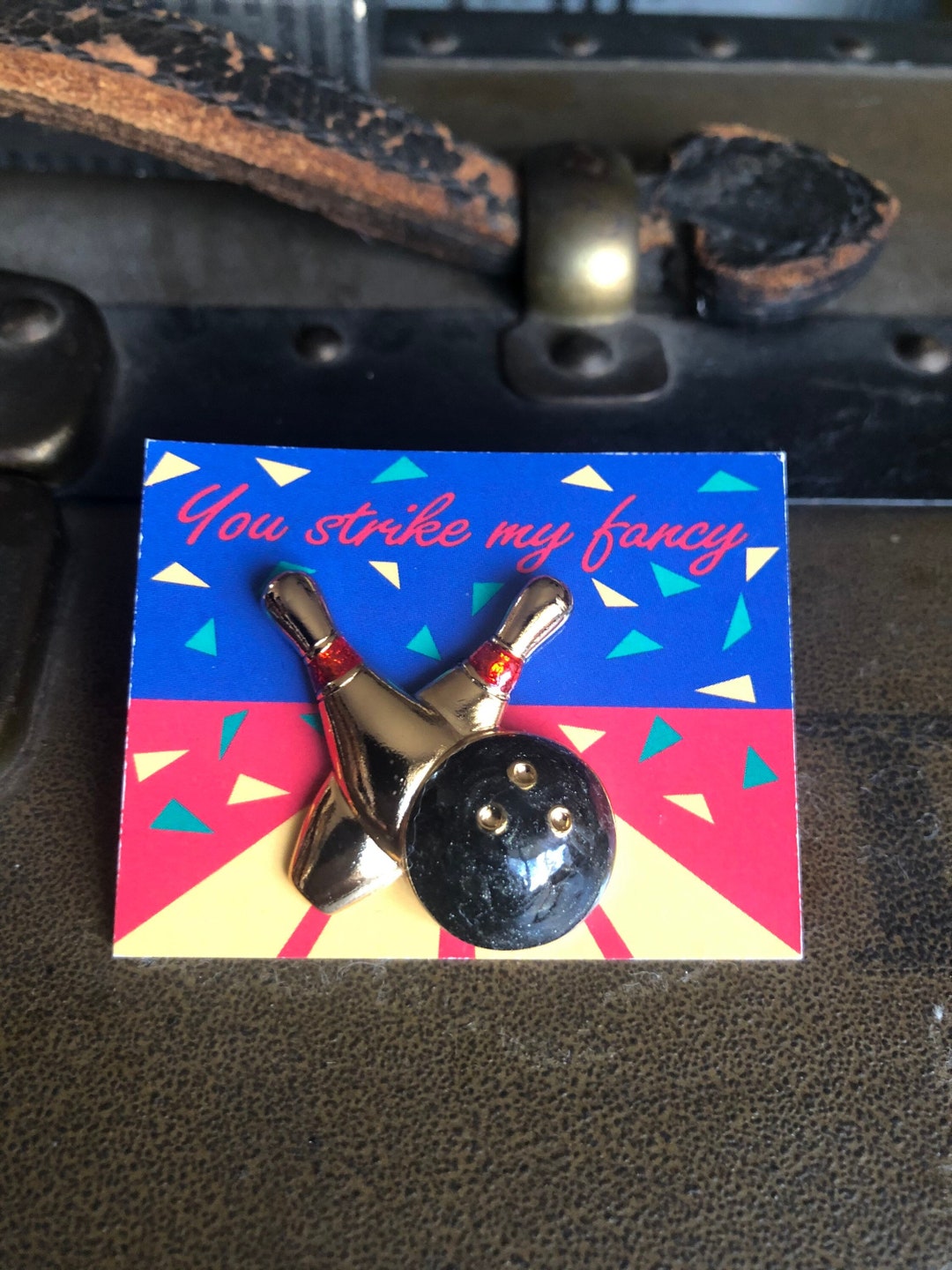 Avon New in the Box Vintage Marbled Enamel Bowling Ball Pin you're My ...