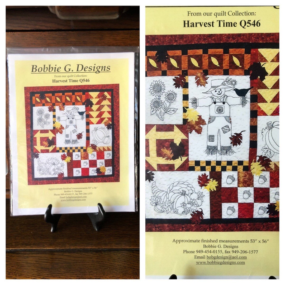 Never Opened Harvest Time Quilt Pattern by Bobbie G. Designs ~ 53" X 56 ...