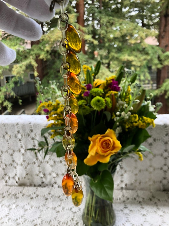 Vintage Prystal Bakelite Charm Bracelet ~ Chartreuse … - Gem