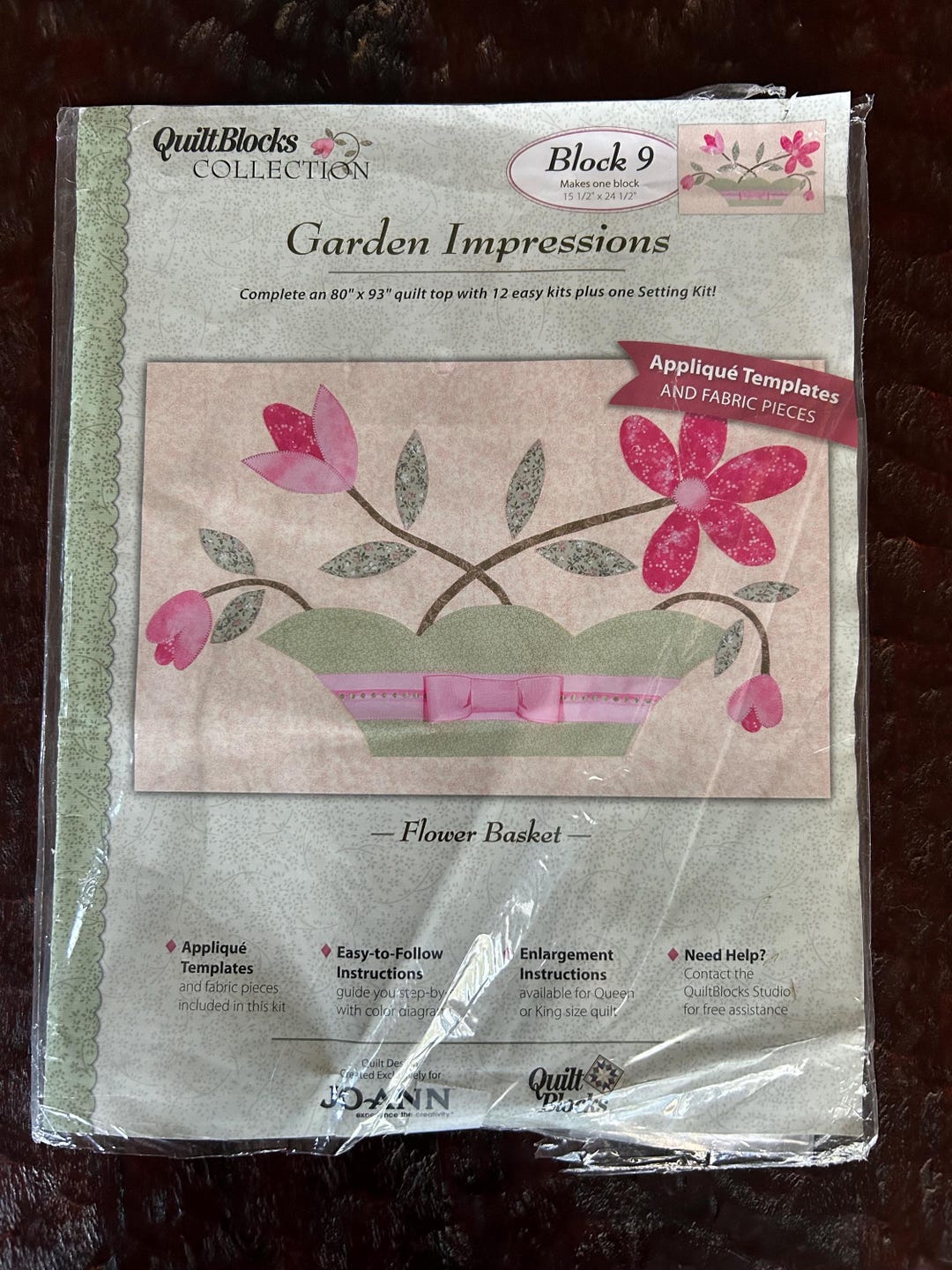 New Vintage Garden Impressions Flower Basket Quilt Pattern,full Size ...