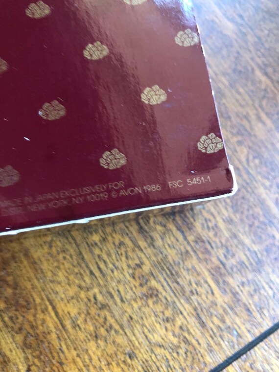 New In Box Vintage Avon IMARI Treasure Box ~ Burgundy… - Gem