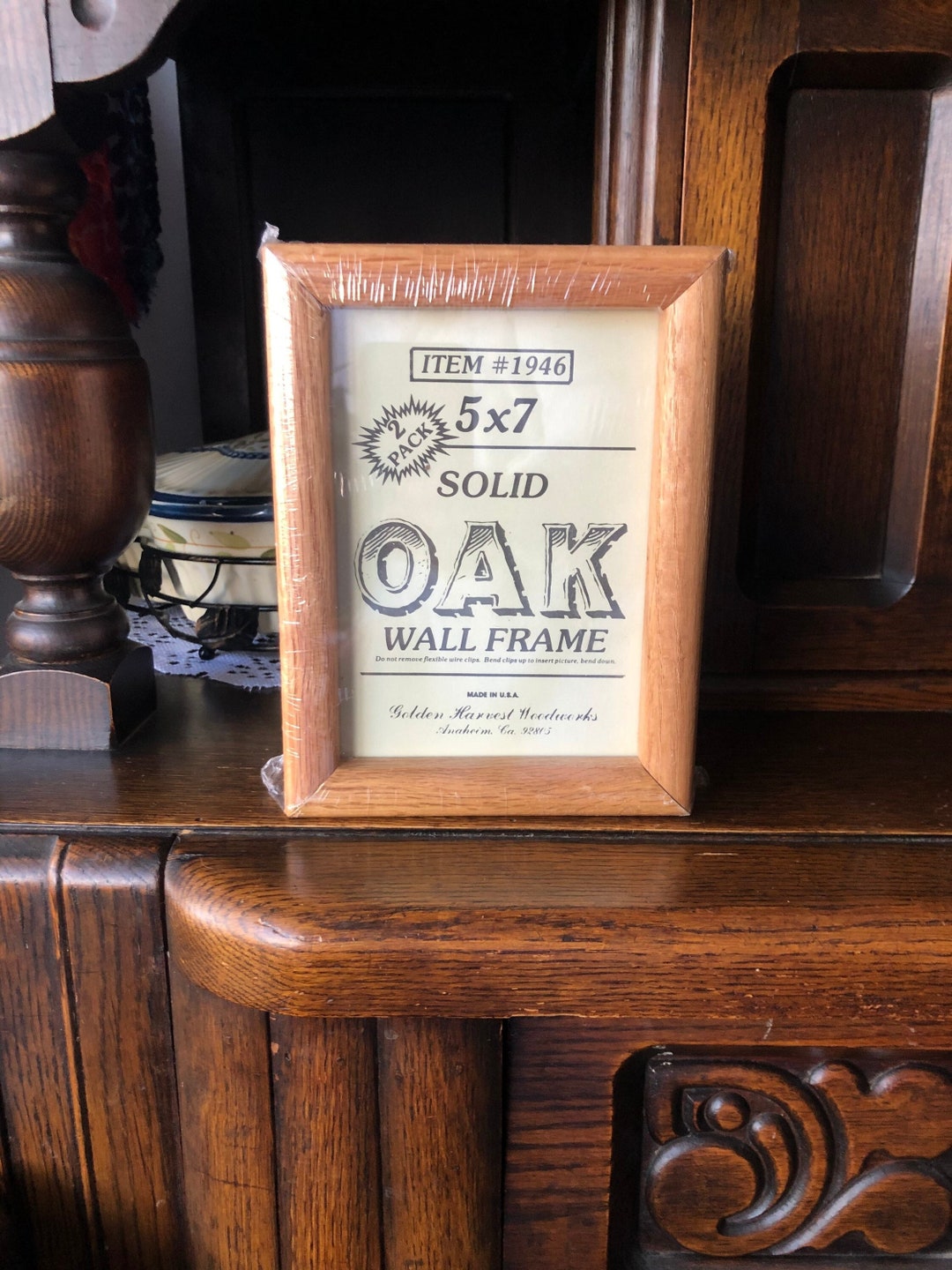 Vintage Pack of TWO New Solid Oak 5X7 Wall Frames ~ Made in U.S.A ...