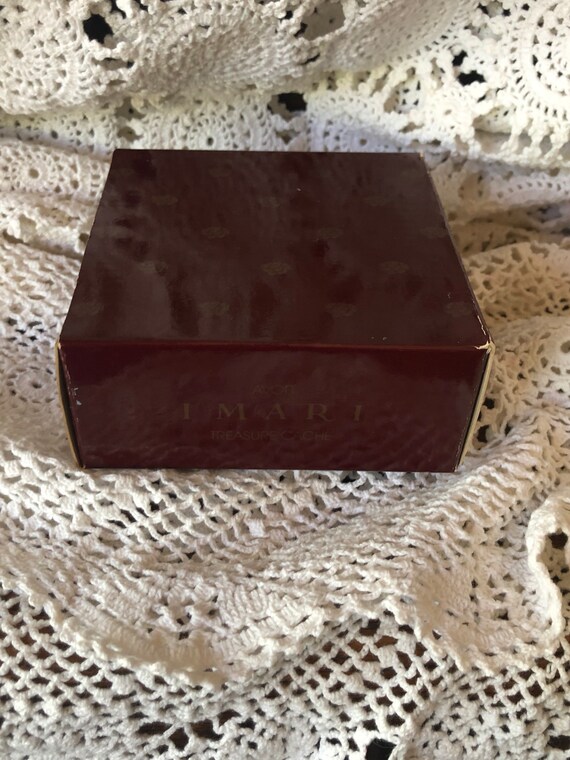 New In Box Vintage Avon IMARI Treasure Box ~ Burgundy… - Gem
