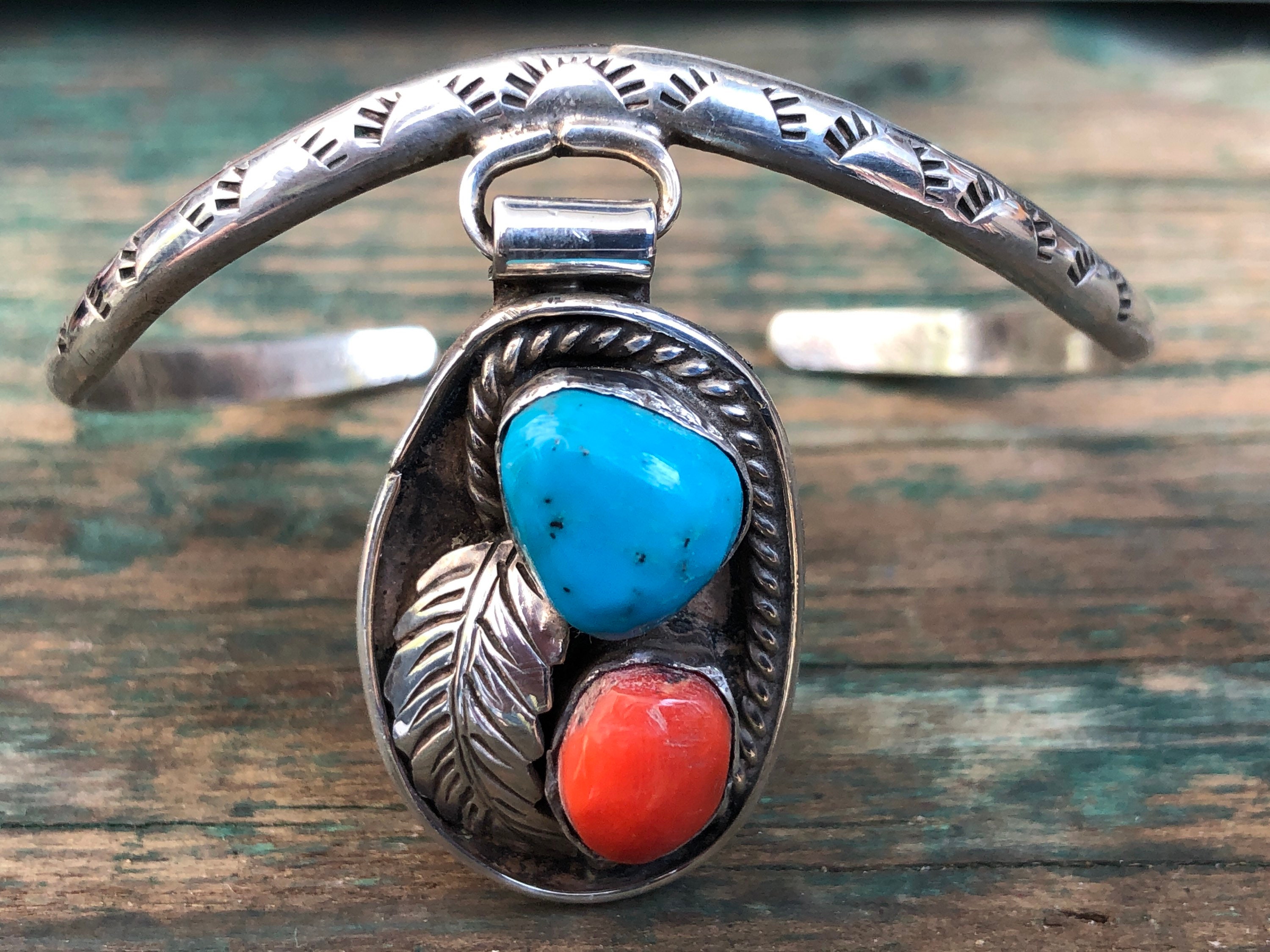 Turquoise And Coral Chevron