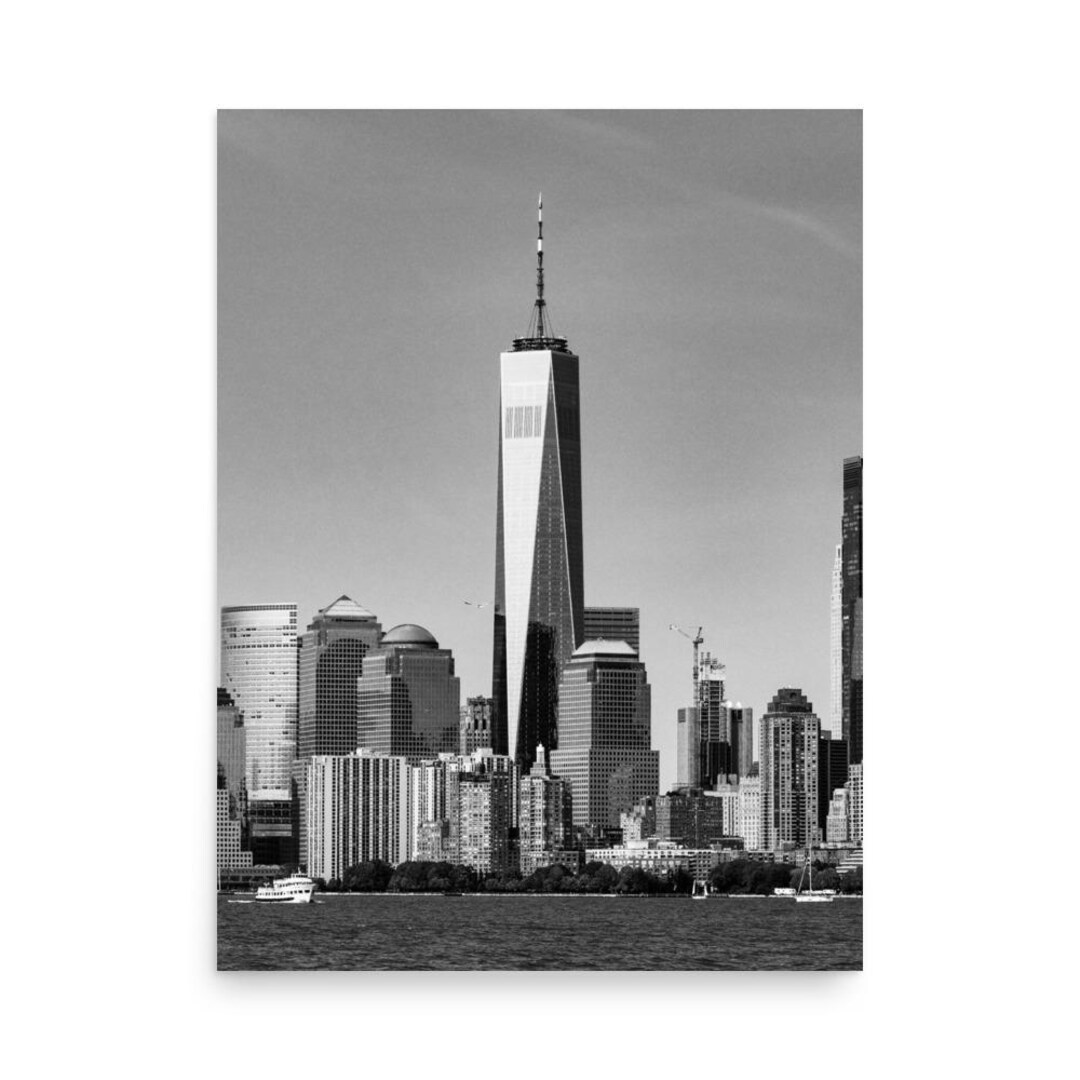 Real Photo - One World Trade Center Print – Black and White NYC Skyline ...