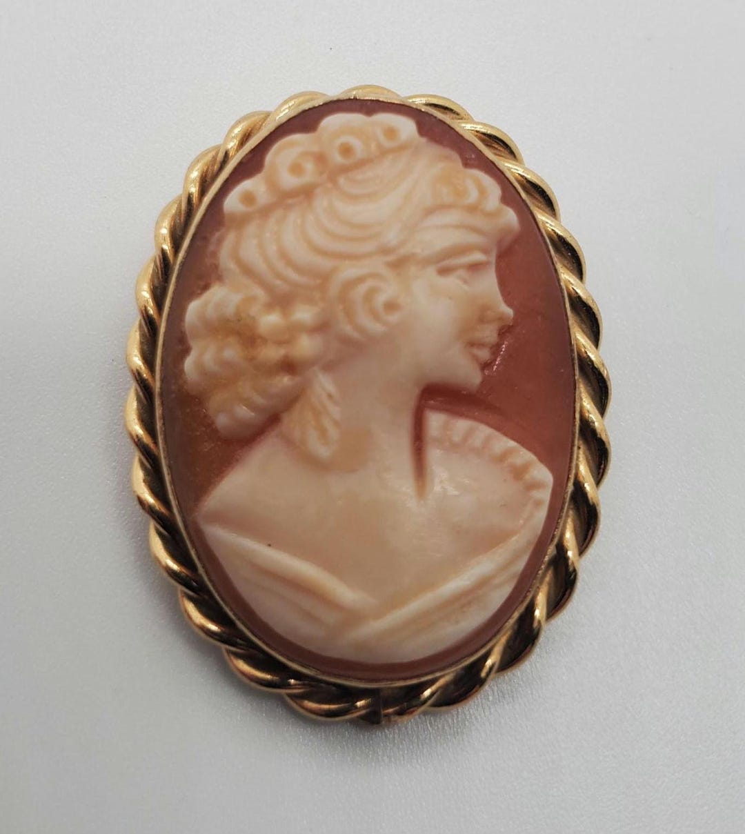 Vintage Carla 14k Gold Filled Cameo Brooch/pendant - Etsy