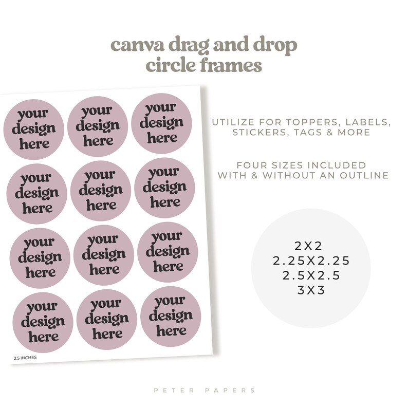 Editable Circle Drag and Drop Canva Frames, Multiple Sizes, Any Design ...