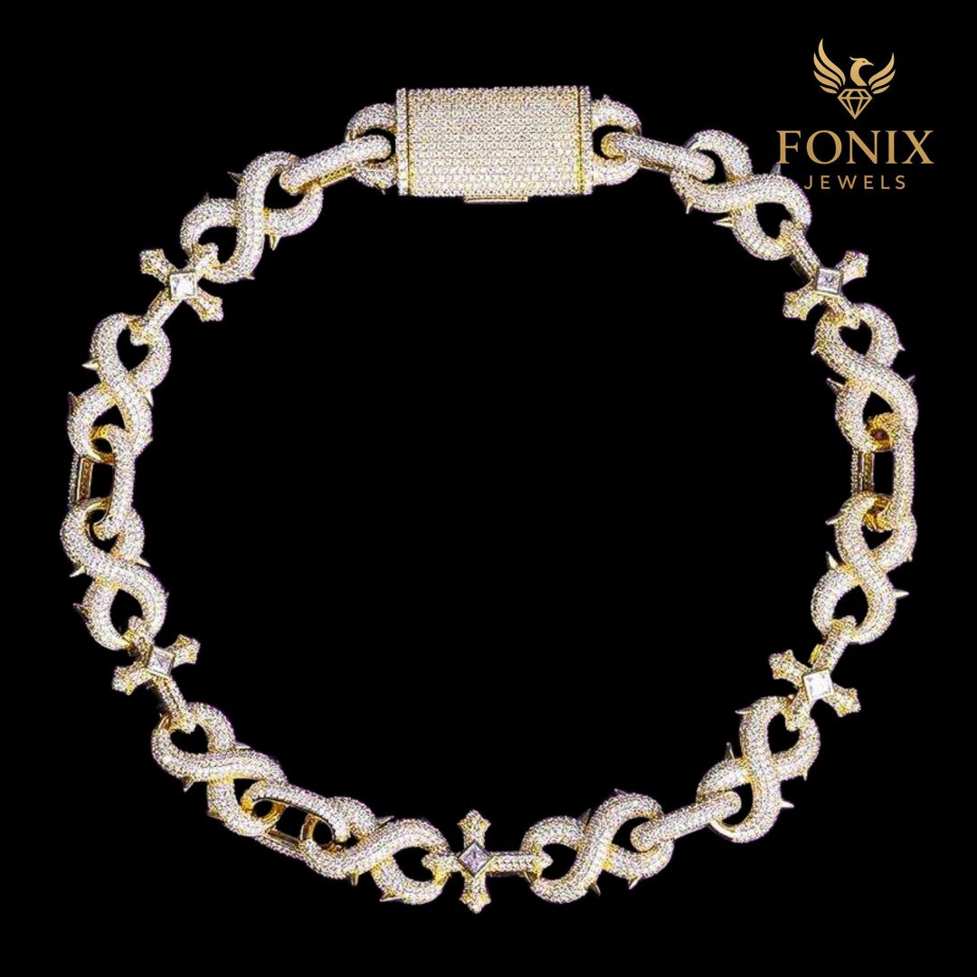 VVS Quality Moissanite Diamond Cuban Link Chain, Unique Infinity Rapper ...