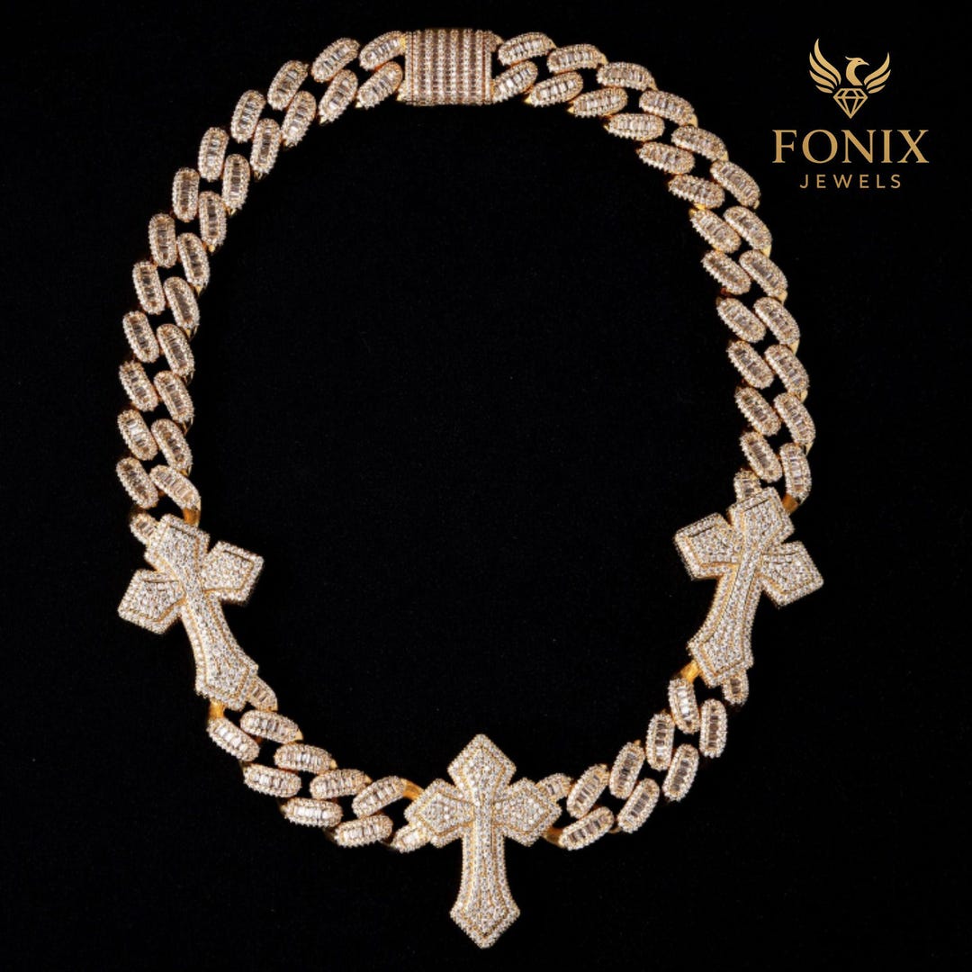 Iced Out Rapper Chain New Arrival Moissanite Diamonds Studded Cuban ...