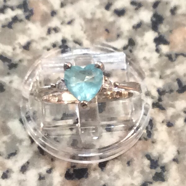 Blue Heart Ring - Etsy