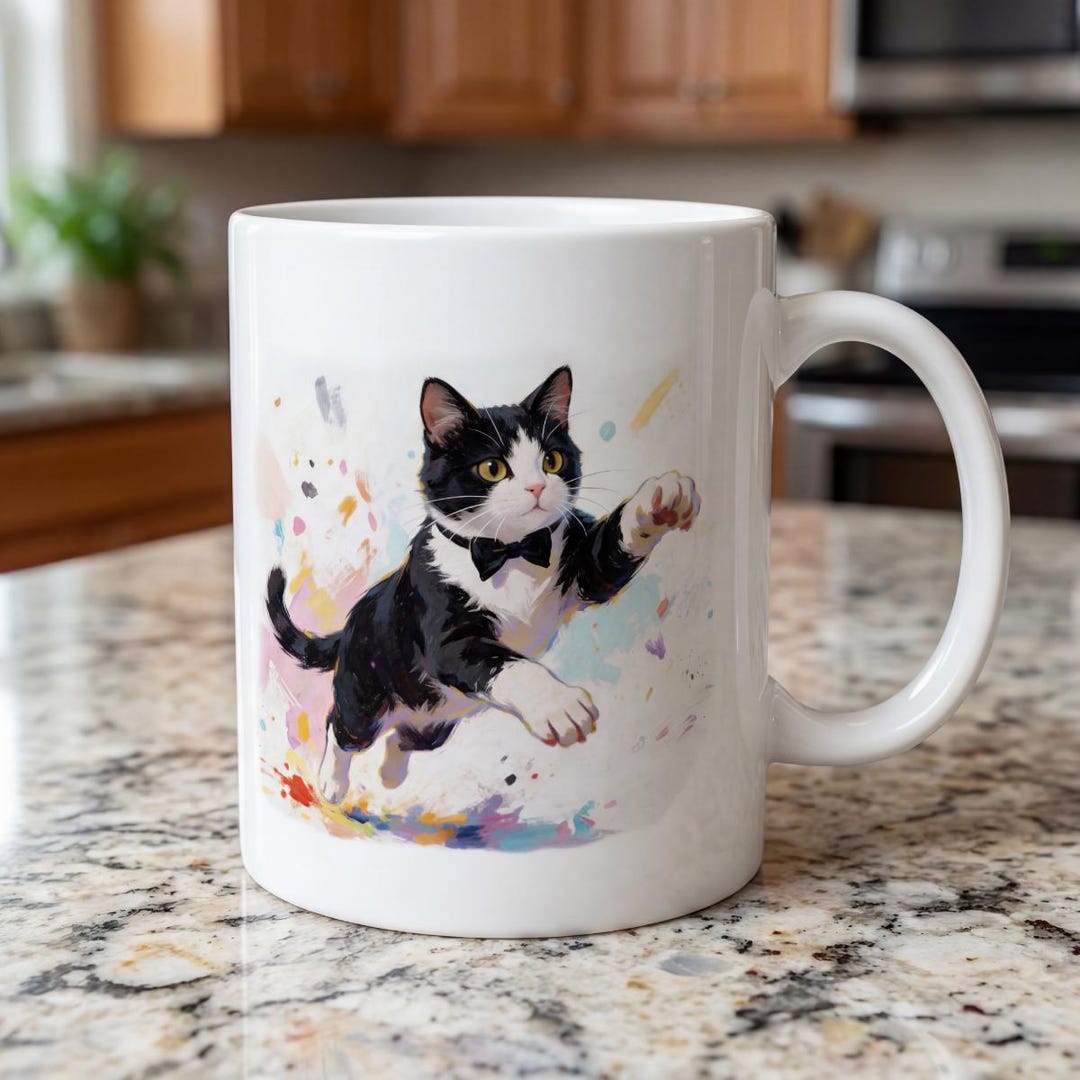 Tuxedo Cat Mug, Cat Mom/dad Gift - Etsy