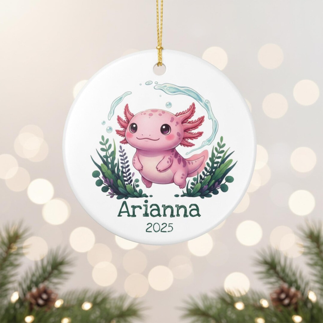 Custom Name Axolotl Ceramic Ornament, 3 Color Options - Etsy
