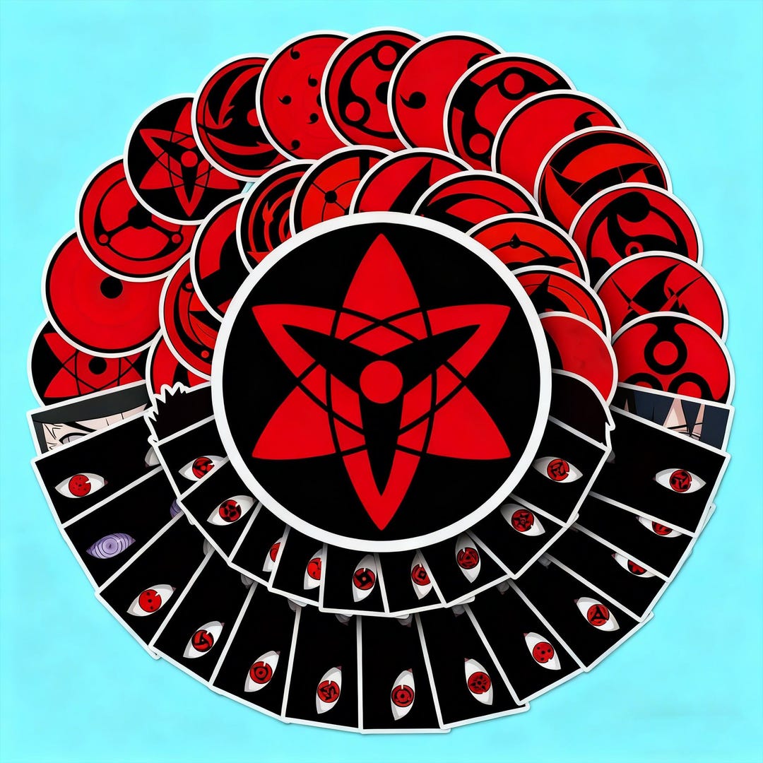 50pcs-sharingan Stickers | Naruto Uchiha Clan Vinyl Decals | Anime Eye ...