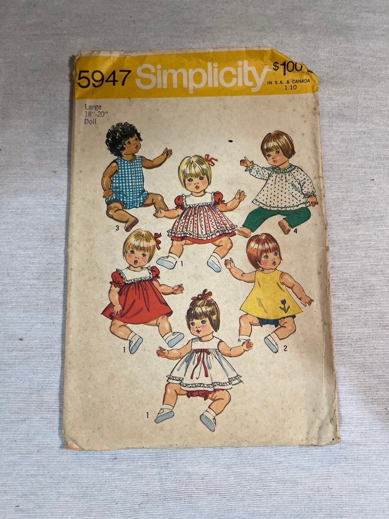 1973 Simplicity 18-20 Inch Doll Clothes Pattern - Etsy