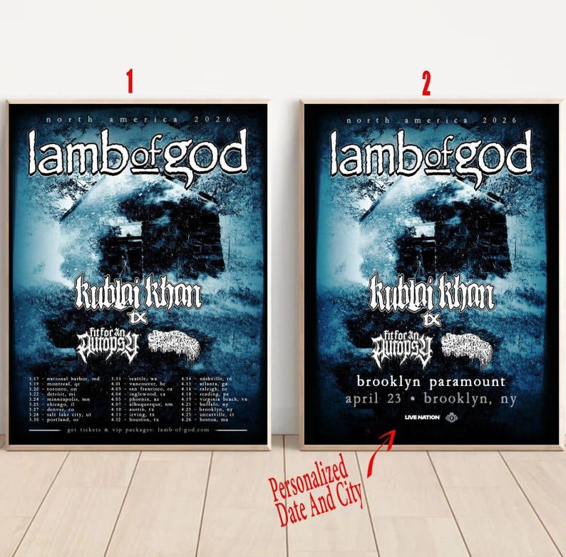 Custom Lamb of God Book 2026 North American Tour Poster - Etsy Australia