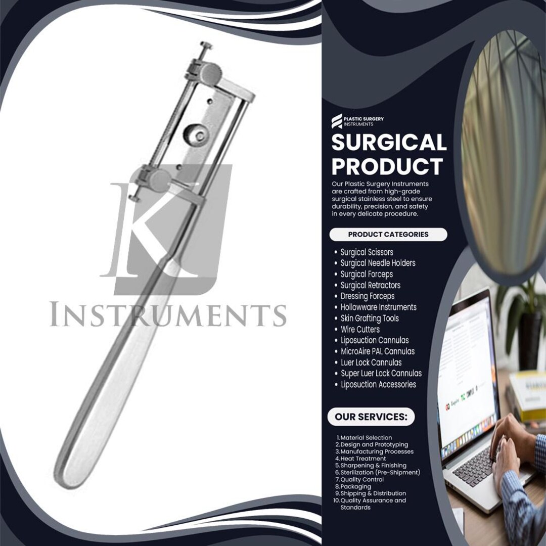 Silver Skin Graft Dermatome | 19cm Adjustable Blade | Professional ...