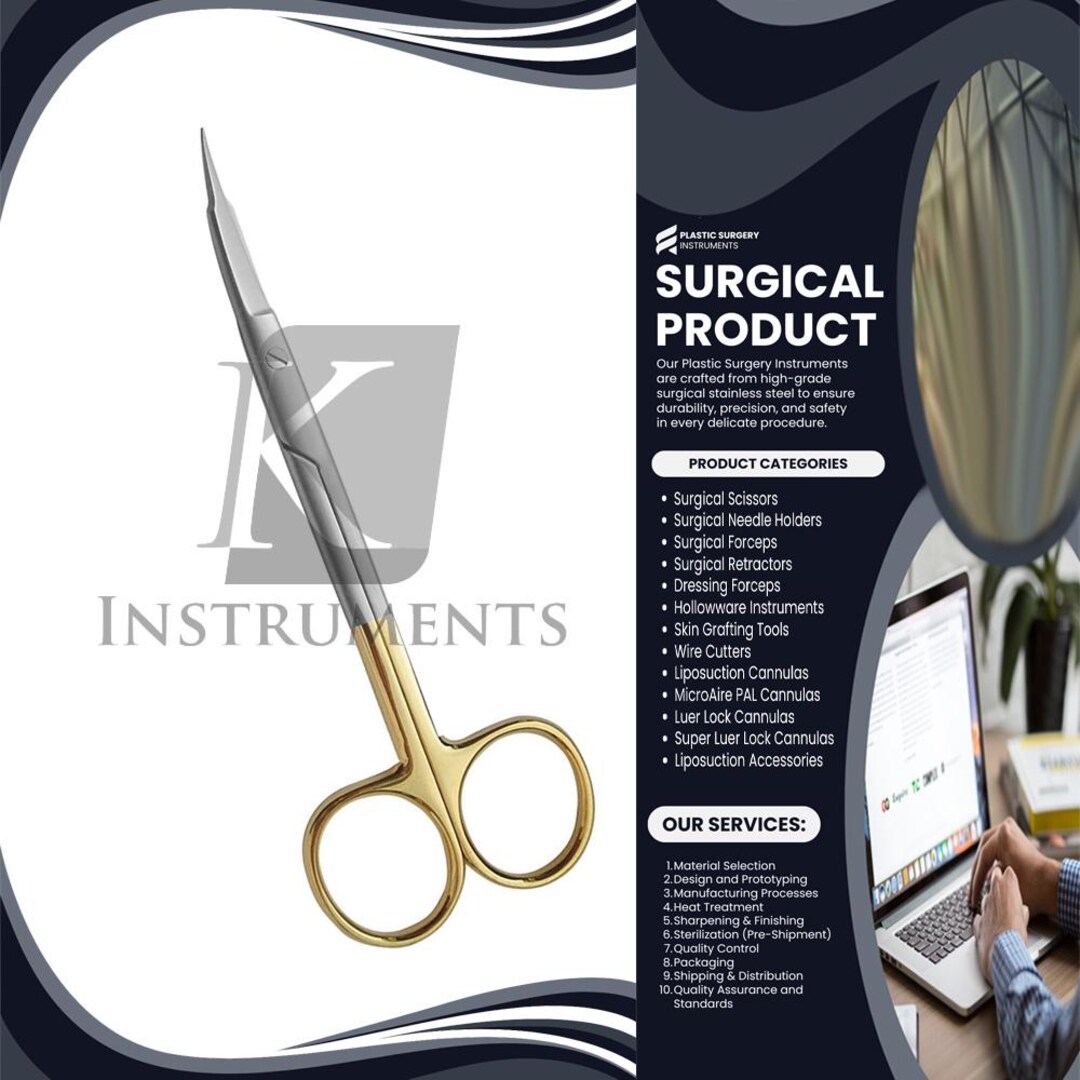 Goldman Fox Surgical Scissors: Stainless Steel, Straight/curved Blades ...