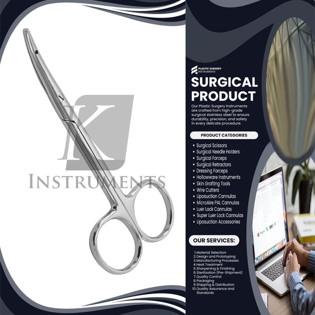 Littler Suture Scissors | 12cm Curved Blunt Tip | German Stainless ...