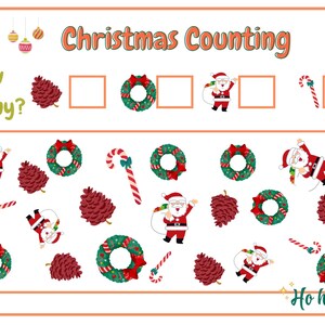 Christmas Counting Worksheet | Printable Holiday Math Game for Kids ...