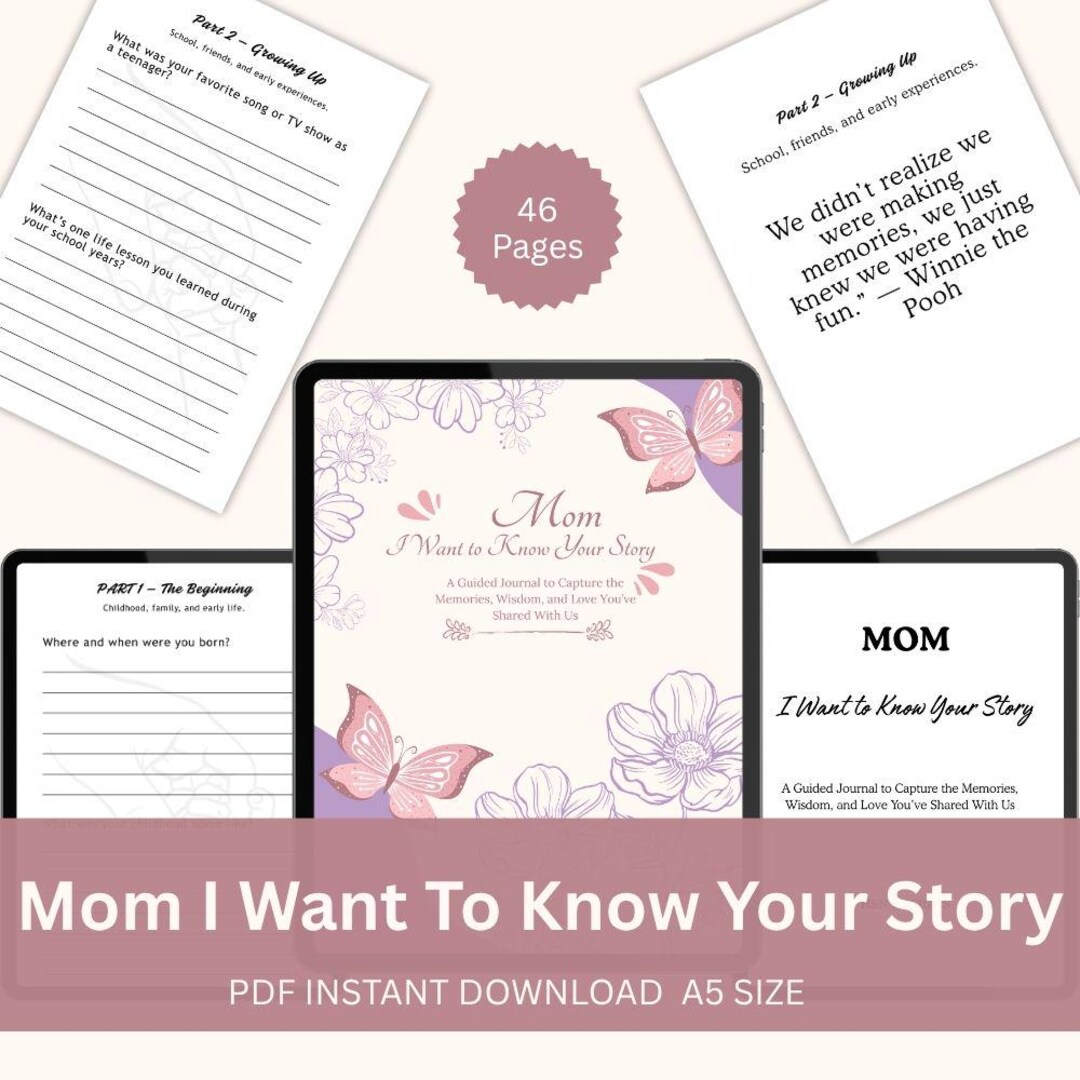 Your Mom's Story: A Digital Journal With 50 Thoughtful Prompts ...