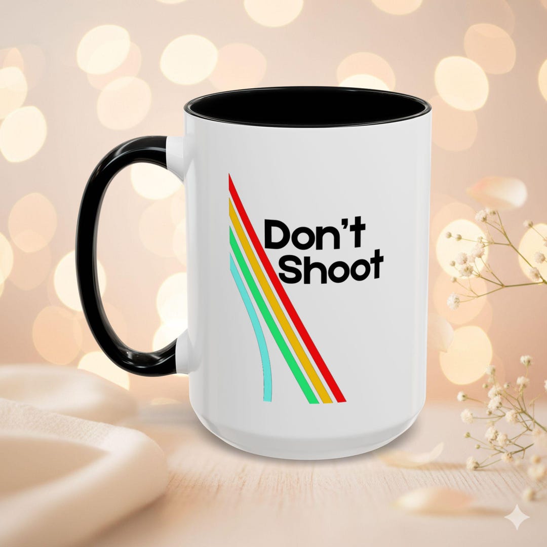 Dont Shoot Arc Raiders Mug | Rainbow Stripes Accent Coffee Mug (11oz ...