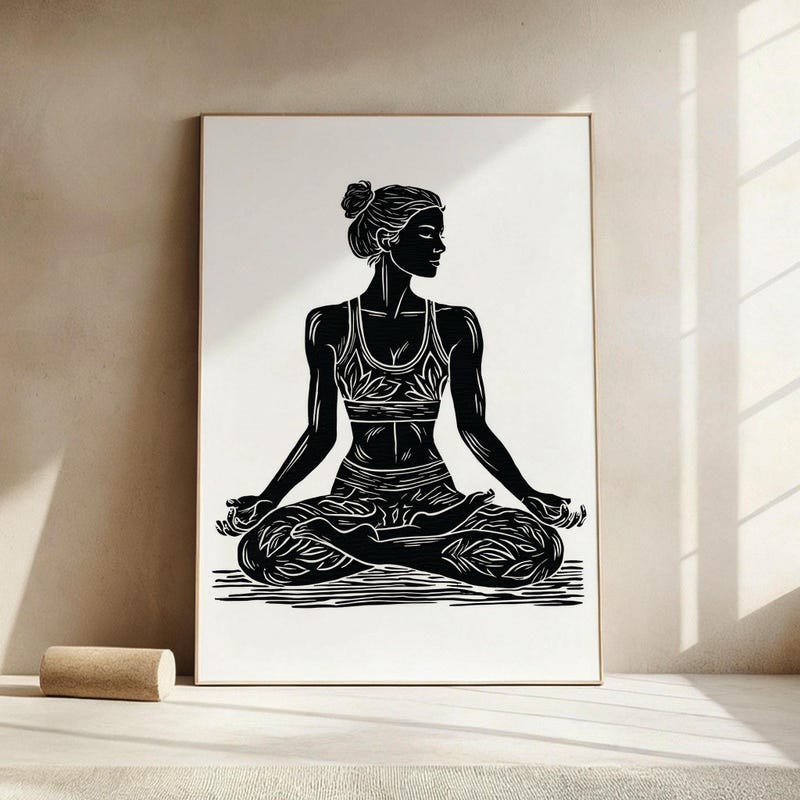 Linocuts Yoga - Etsy UK