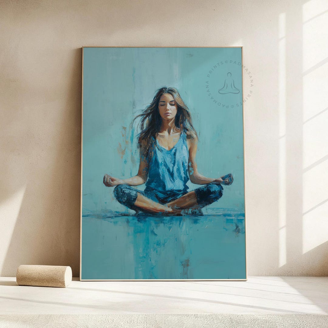 Lotus Pose Woman Art Print – Boho Yoga Room Decor (digital Download) - Etsy