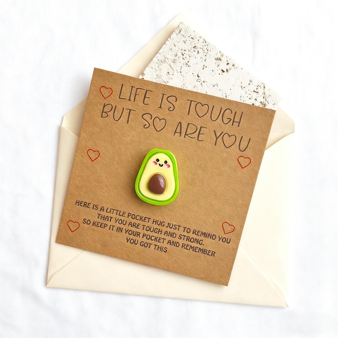DIY Avocado Pocket Hug Card – Cute Resin Fruit Mini Gift, Inspirational ...