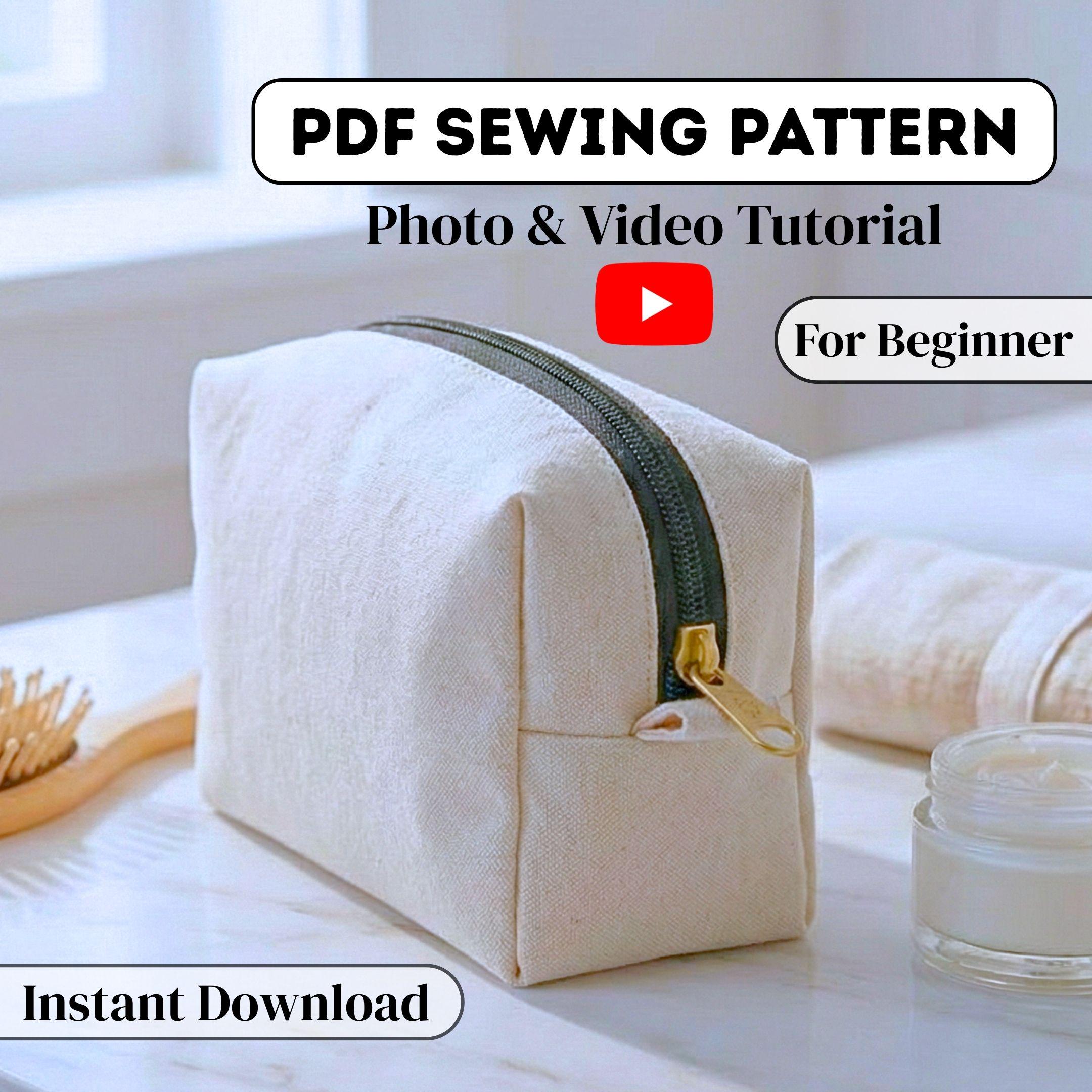 Makeup Bag Pattern PDF | Easy Zipper Pouch Sewing Pattern for Beginners ...