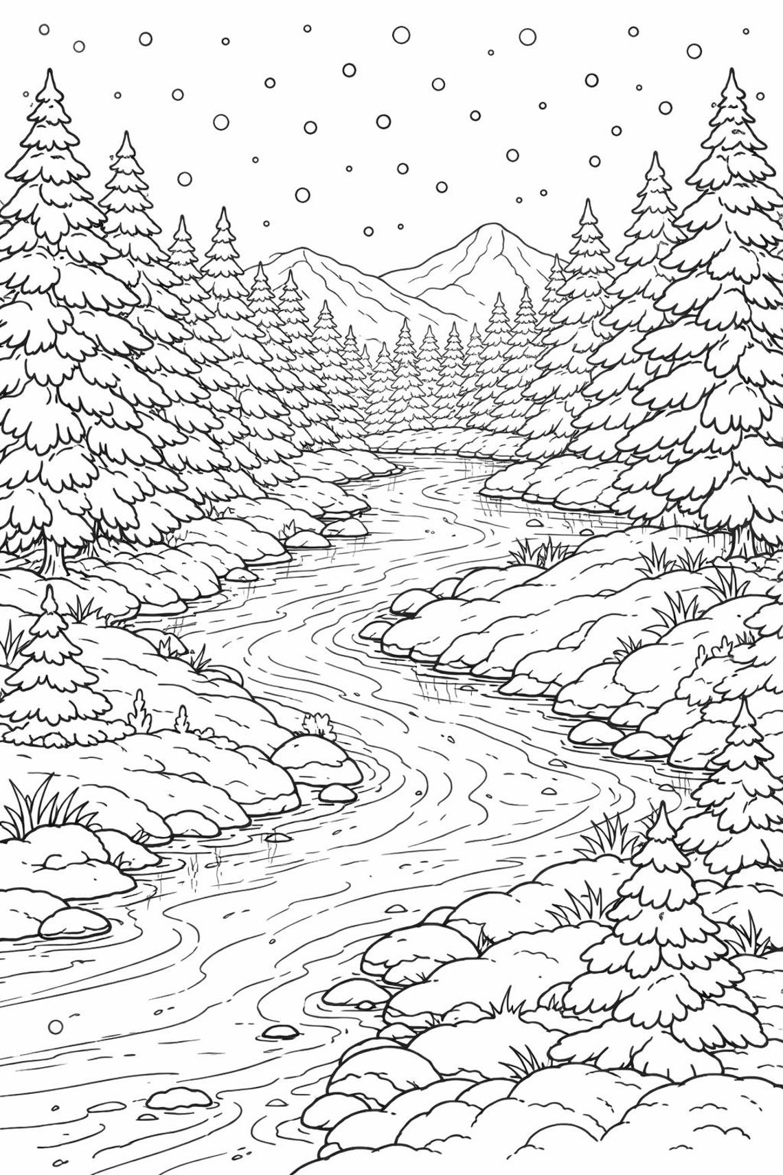 Nature Coloring Book: Winter Wonderland Scenes - Etsy