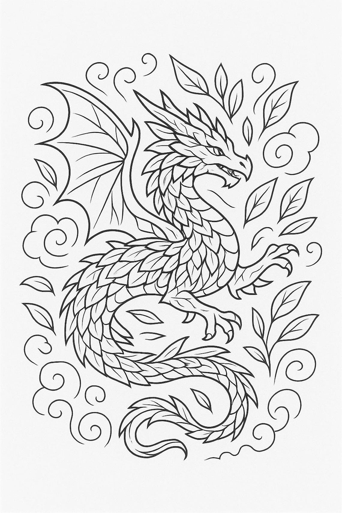 Baby Dragons Elemental Dragons Coloring Pages for Kids - Etsy