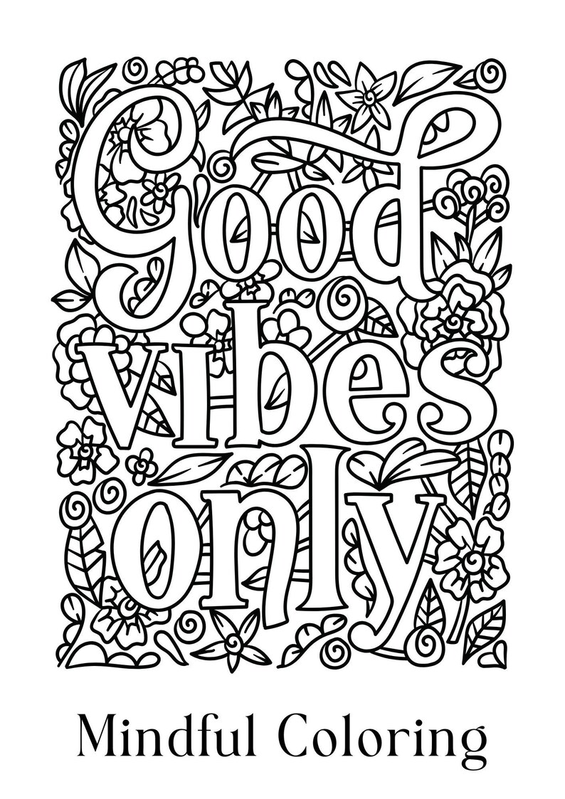 Thankful, Grateful, Blessed – Mindful Coloring Pages - Etsy