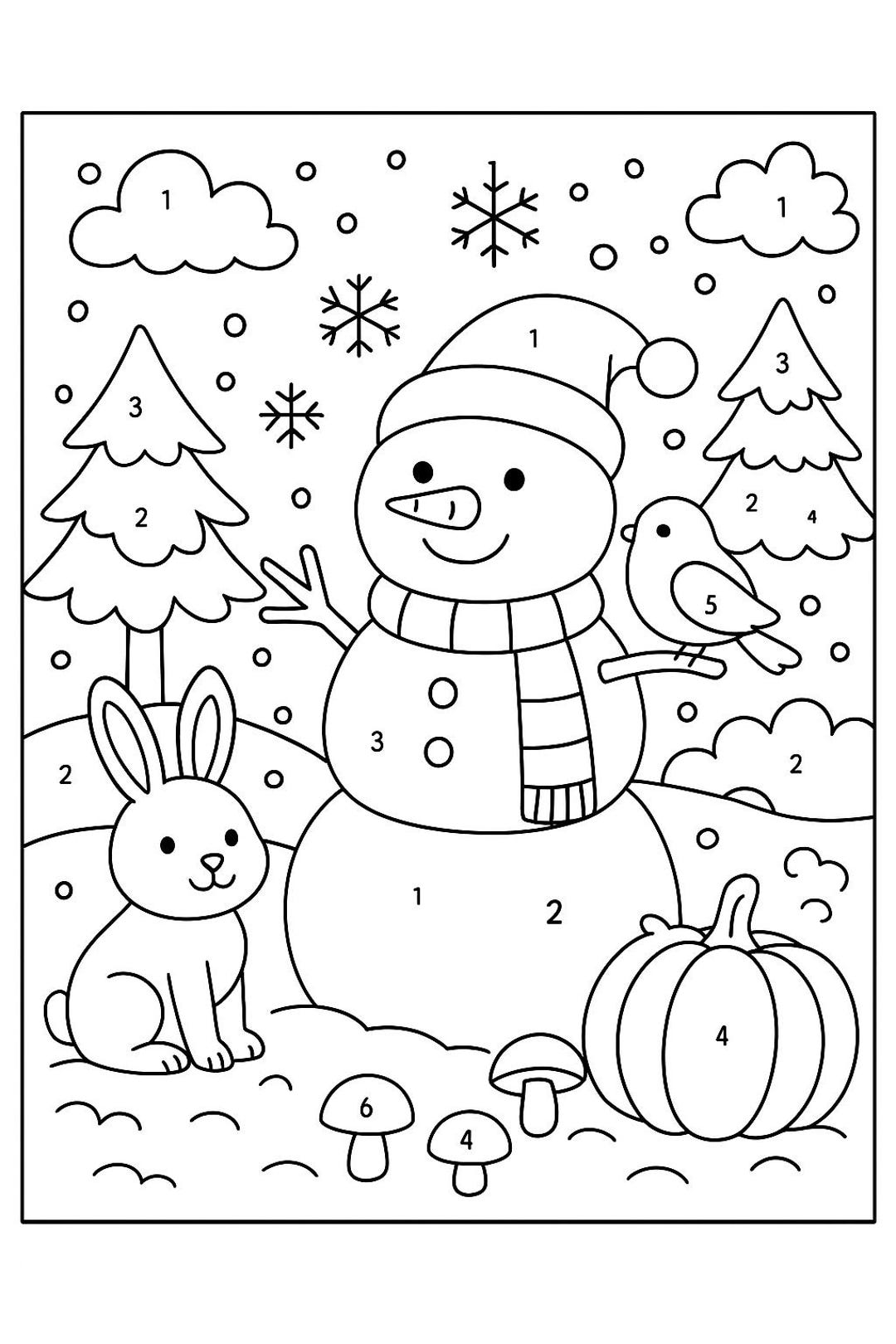 Winter Wonderland Color-by-number Page - Etsy UK